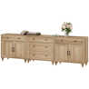 Charlton Home® Scarlett Sideboard Cabinet With 5 Drawers And 4 Doors, Vintage Wood Grain Design ...
